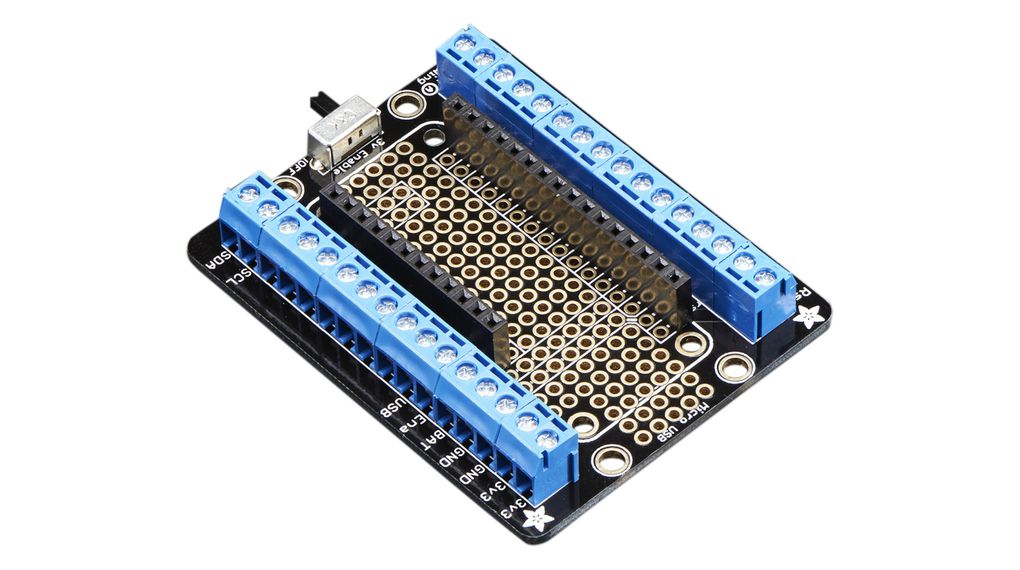 2926 | Adafruit Klemmenblock Breakout Prototyping FeatherWing, montiert | Distrelec Schweiz