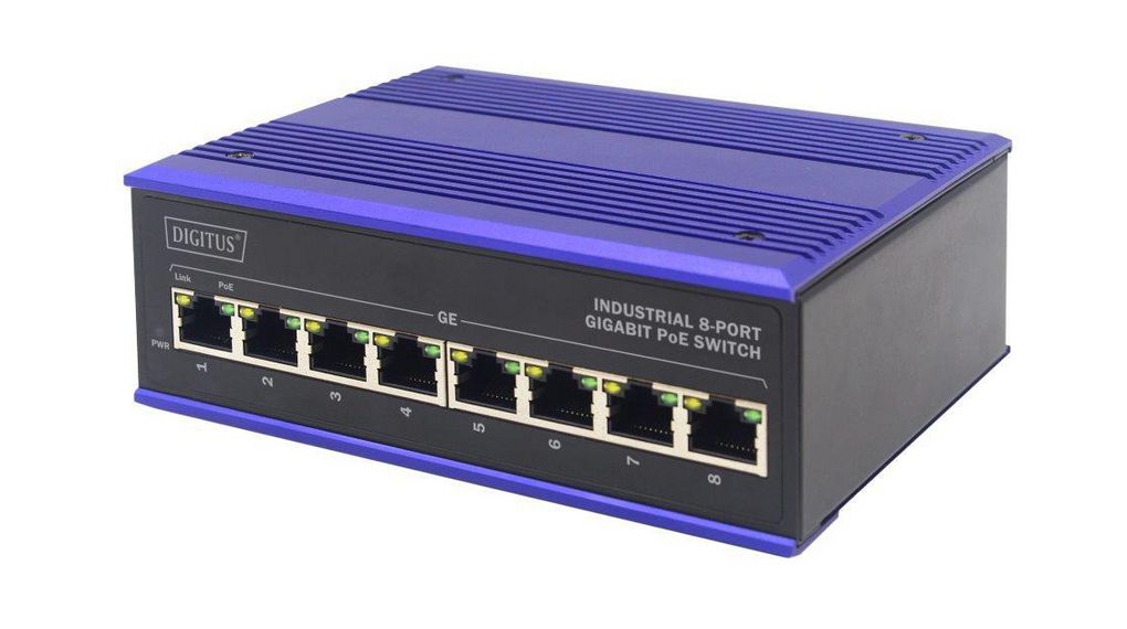 DN-651121 | Assmann PoE Switch, Unmanaged, 1Gbps, 30W, RJ45 Ports 8 ...