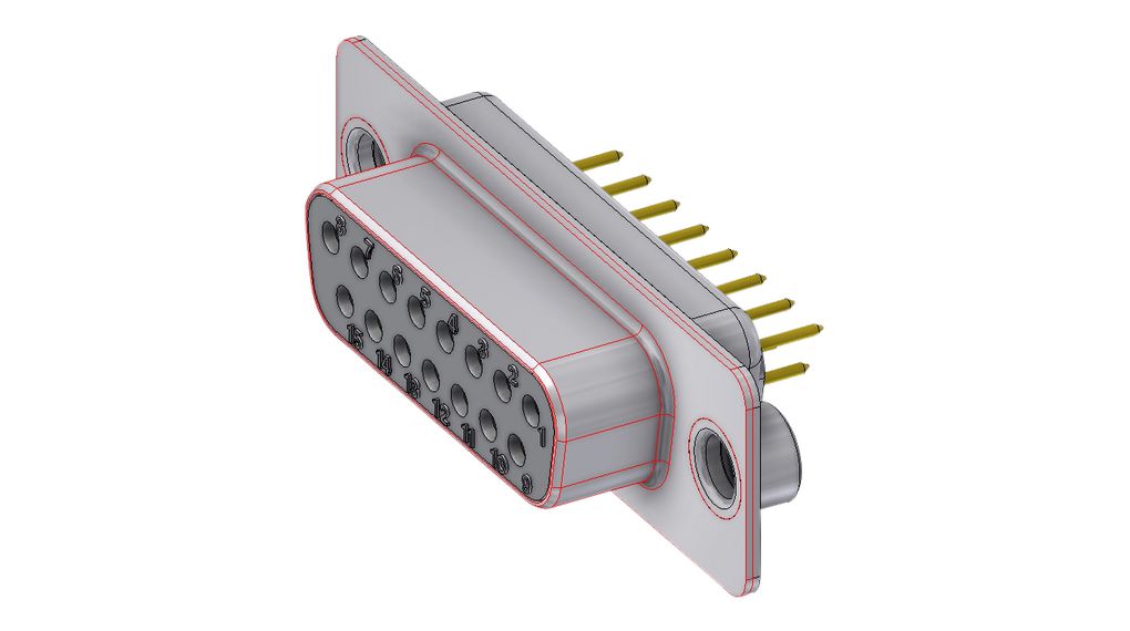 DTS15SY/2M85UN | Deltron Connectors D-subkontakt, Uttag, DA-15 ...