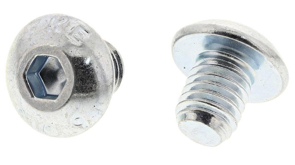 8229170 | RS PRO Bright Zinc Plated Steel Hex Socket Button Screw, ISO ...