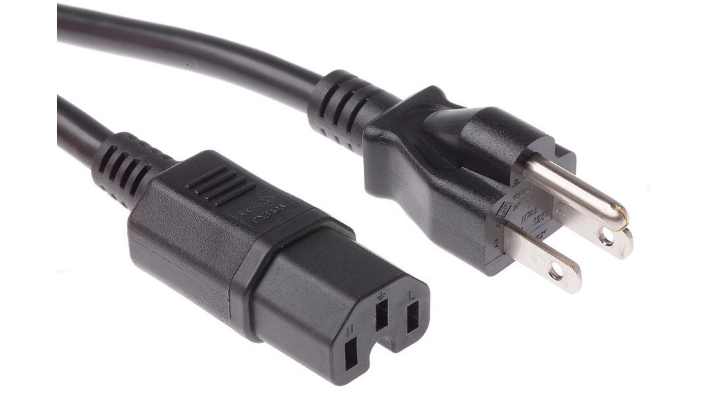 9092180 | RS PRO IEC C15 Socket to Type B Japanese Plug Power Cord, 2m ...