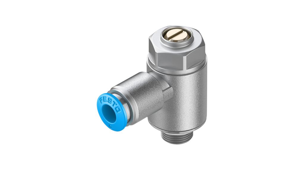 GRLA-1/8-QS-6-MF-D | Festo Régulateur de débit moyen, G1/8 / QS-6, 20kPa ... 1MPa, 400L/min ...