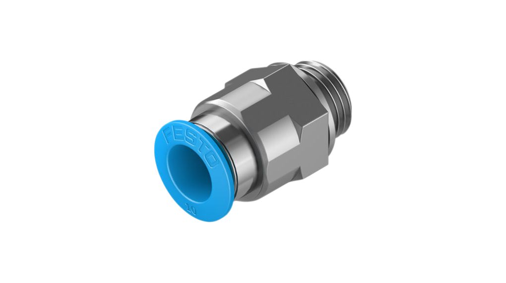 QS-G1/4-10 | Festo Fitting, Compressed Air, Brass, 28.9mm, G1/4, Male ...