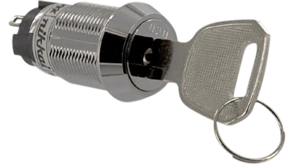 CKL12BFW01 | NKK Key-Operated Switch 250 VAC 2-Pos 90° ON-ON ...