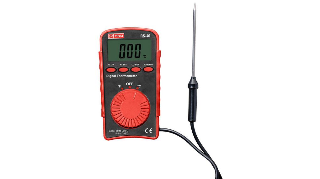 1365671 | RS PRO Termometer med prob, 1 Ingångar, -40 ... 200°C | Elfa ...