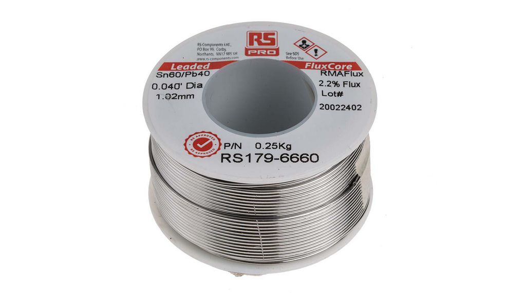 1796660 | RS PRO Solder Wire, 1mm, Sn60/Pb40, 250g | Distrelec Switzerland