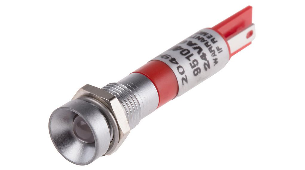 204940 | RS PRO LED Indicator Solder Tab Red AC / DC 24V 8mm 50mcd ...