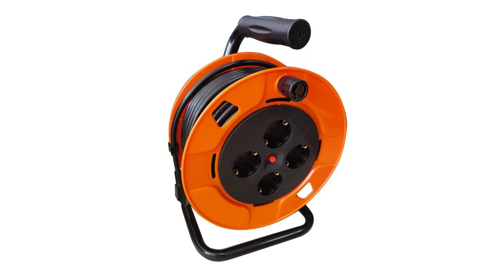 2805690 | RS PRO 50m 4 Socket Type F - German Schuko Cable Reel Open ...