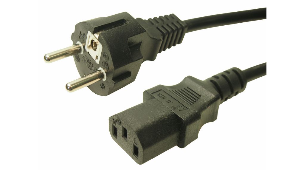 2848180 | RS PRO Straight CEE 7/7 Plug to Straight IEC C13 Plug Power ...