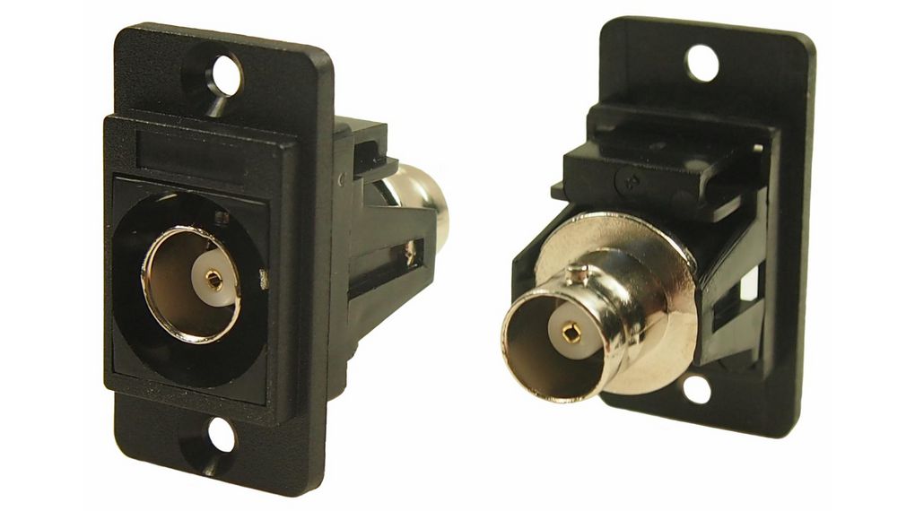 CP30737 | Cliff RF-paneeldoorgang 50 Ohm, zwart kunststof, CSK, BNC ...