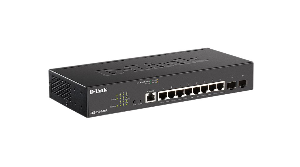 DGS-2000-10P | D-Link PoE-Switch, Layer 3 Managed, 1Gbps, 65W, RJ45 ...