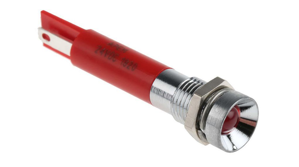 210951 | RS PRO Red Panel Mount Indicator, 24V dc, 8mm Mounting Hole ...
