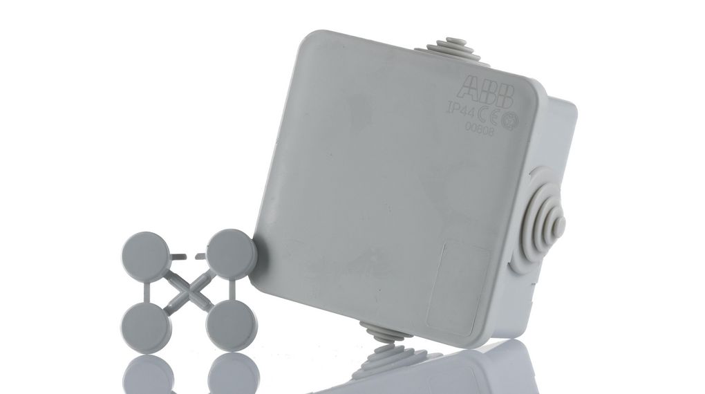 00808 M008080000 | ABB Grey Thermoplastic Junction Box, IP44, 65 x 65 x ...