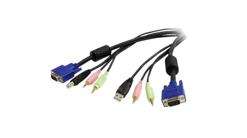 USBVGA4N1A6 | StarTech.com KVM-Kabel, 2x 3,5 mm Stereostecker / 1x VGA ...