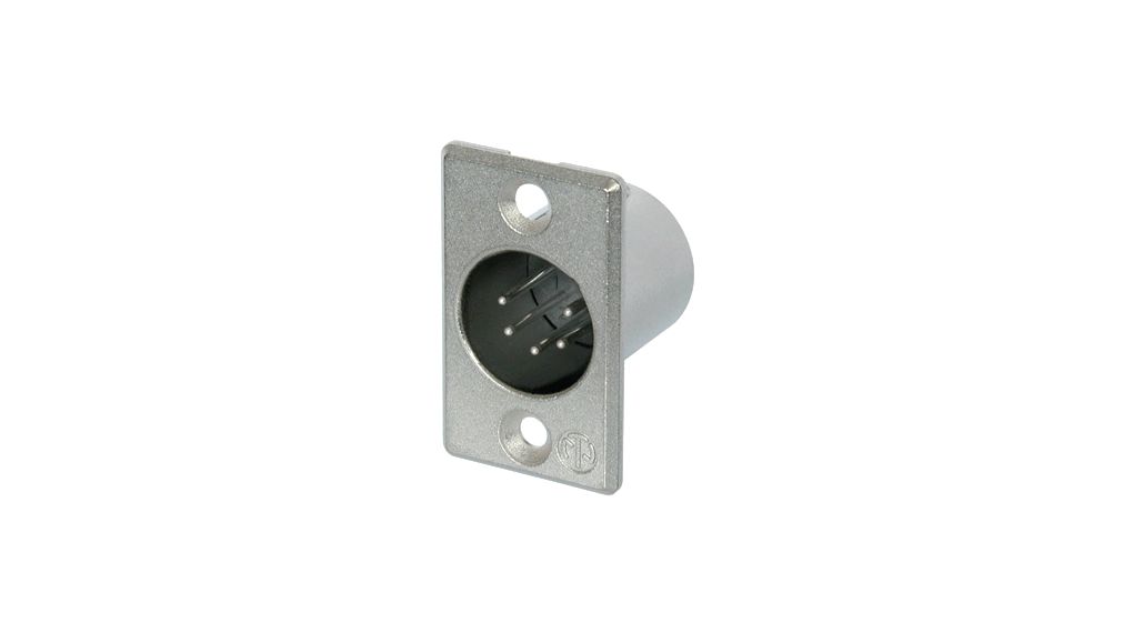NC5MP | Neutrik XLR Panel-mount Male Receptacle, Plug, Straight, Panel ...
