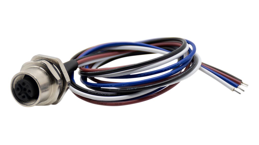 RND 205-01177 | RND Rundsteckverbinder, M12, Steckbuchse, Gerade, Pole ...