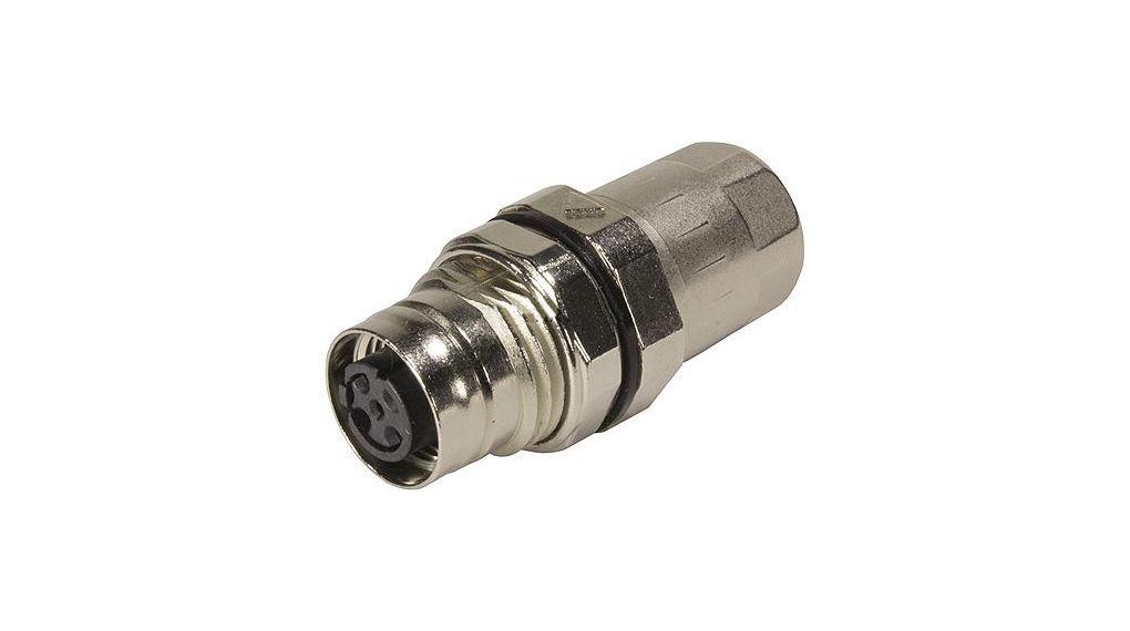 21038812425 | HARTING Harting Circular Connector, 4 Contacts, Cable Mount, M12 Connector, Socket ...