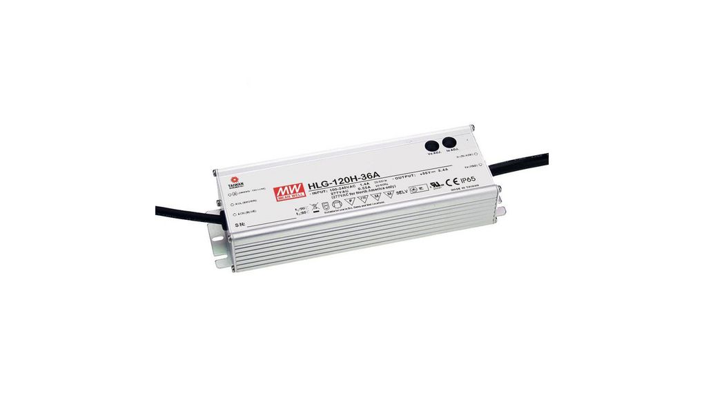 HLG-120H-24 | MEAN WELL LED Driver 120W 5A 12 ... 24V IP67 | Distrelec ...