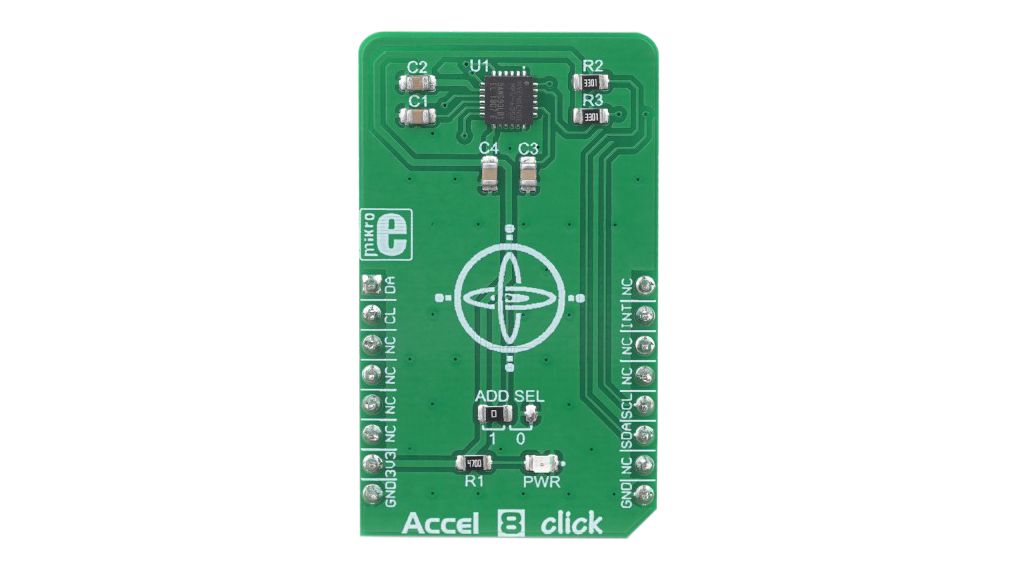 MIKROE-3341 | Mikroelektronika Accel 8 Click 6-akset bevægelsesregistreringsmodul 3.3V | Elfa ...