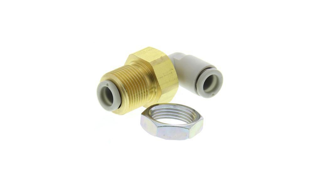 KQ2LE06-00A | SMC KQ2 Series Bulkhead Threaded-to-Tube Adaptor, Push In 6 mm to Push In 6 mm ...