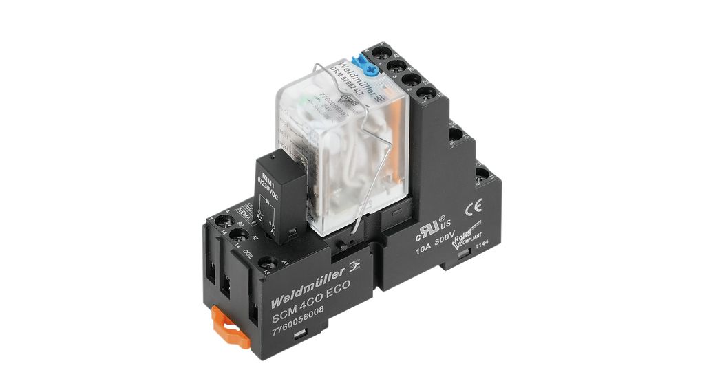 1542510000 | Weidmüller PCB Power Relay DRM 4CO 5A DC 24V 630Ohm ...