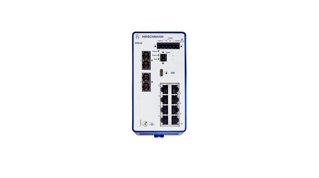 BRS20-1000S2S2-TTCY99HHSESXX.X.XX | Hirschmann Managed Switch 10 Port ...