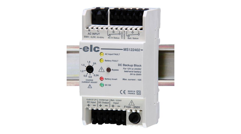 MS122402 | ELC 230 V ac Input DIN Rail Backup Module0.2 WMS122402, DIN ...