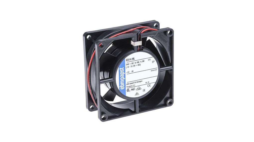 8314HL | ebmpapst ebm-papst 8300 Series Axial Fan, 24 V dc, DC Operation, 67m³/h, 4.3W, 80 x 80 ...