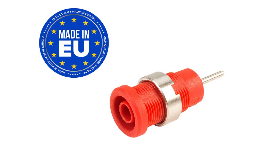 RND 350-00132 | RND Banana Socket Red 4 mm Brass 1kVAC 1kVDC 36A Round ...