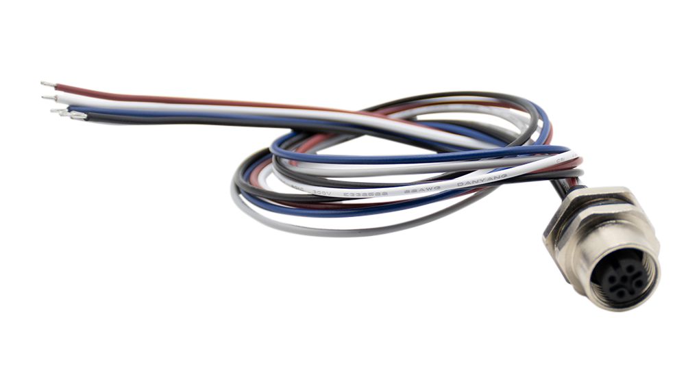 RND 205-01178 | RND Circular Connector, M12, Socket, Straight, Poles ...