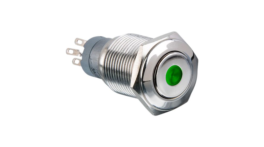 MP0045/1E1GN012S | Bulgin Limited Drucktaster, vandalensicher, Grün, 2 ...