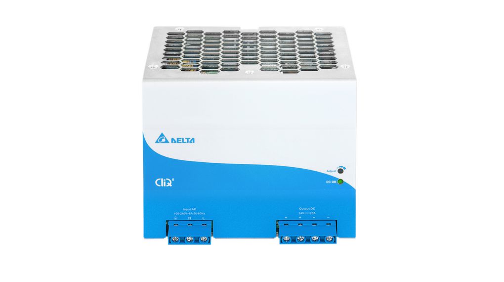DRP024V480W1BN | Delta-Electronics Voedingen DIN-rail 92% 24V 20A 480W ...