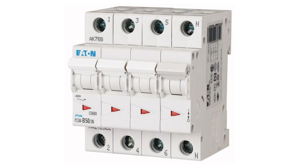 PLSM-C50/3N-MW | Eaton Miniature Circuit Breaker, C, 50A, IP20 | Distrelec Germany
