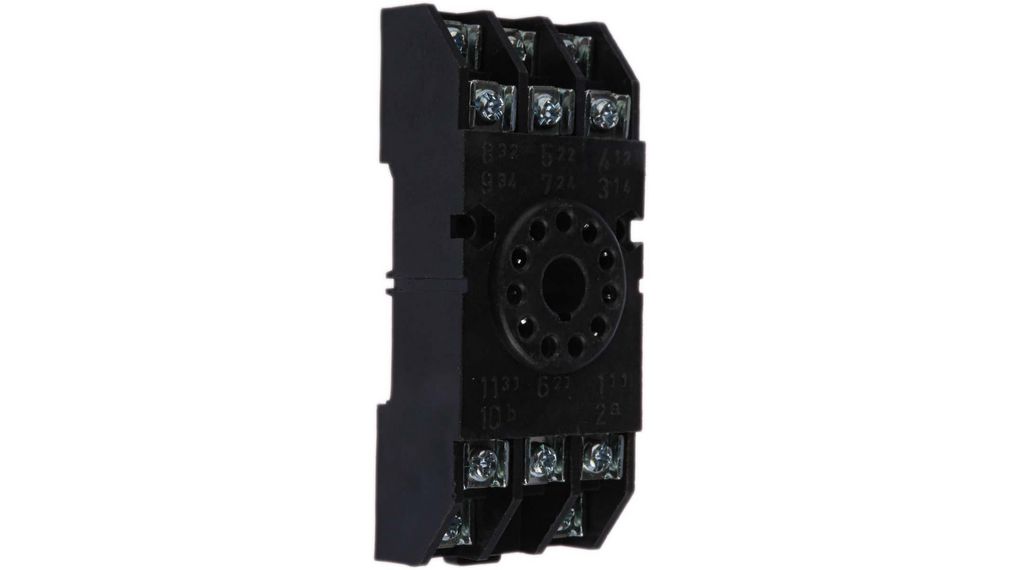 S11P | Tempatron 11 Pin 250V ac DIN Rail, Panel Mount Relay Socket, for ...