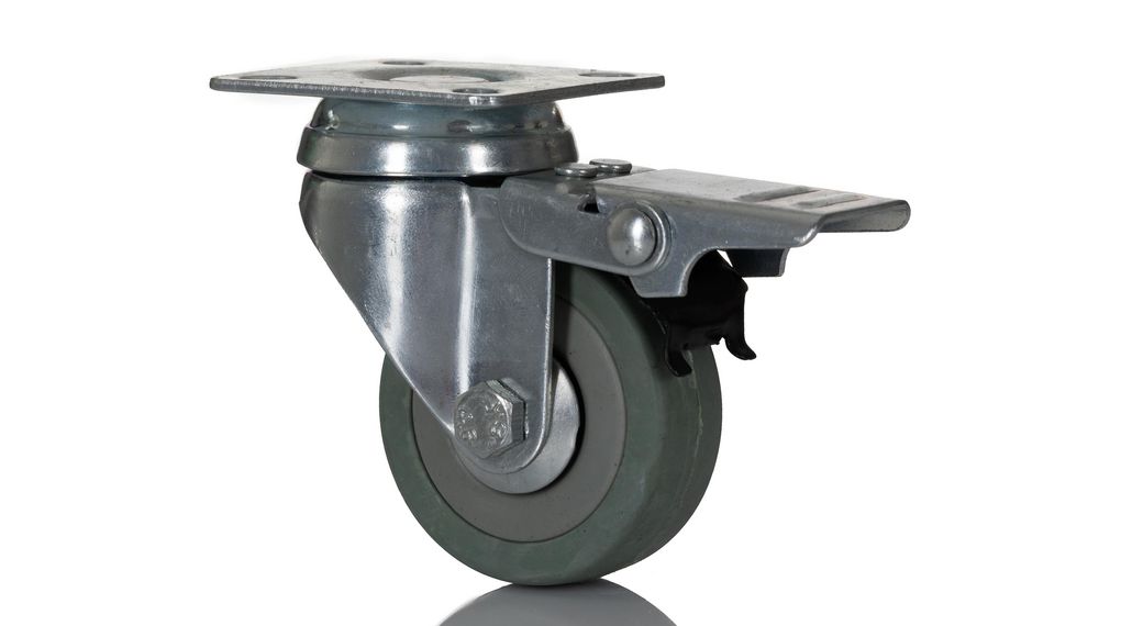 8286293 | RS PRO Braked Swivel Castor Wheel, 50kg Capacity, 50mm Wheel ...