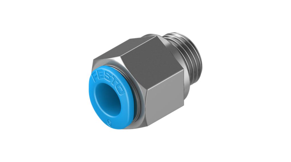 QSM-G1/8-6 | Festo Fitting, Compressed Air, Brass, 18.4mm, G1/8, Male ...