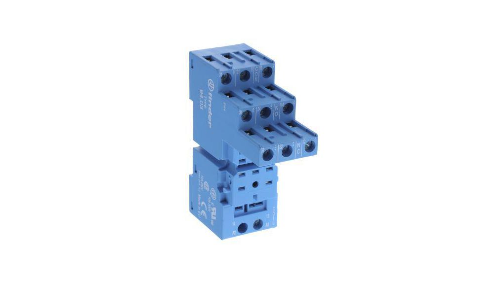 94.03SMA | Finder 94 11 Pin 250V ac DIN Rail Relay Socket, for use with ...