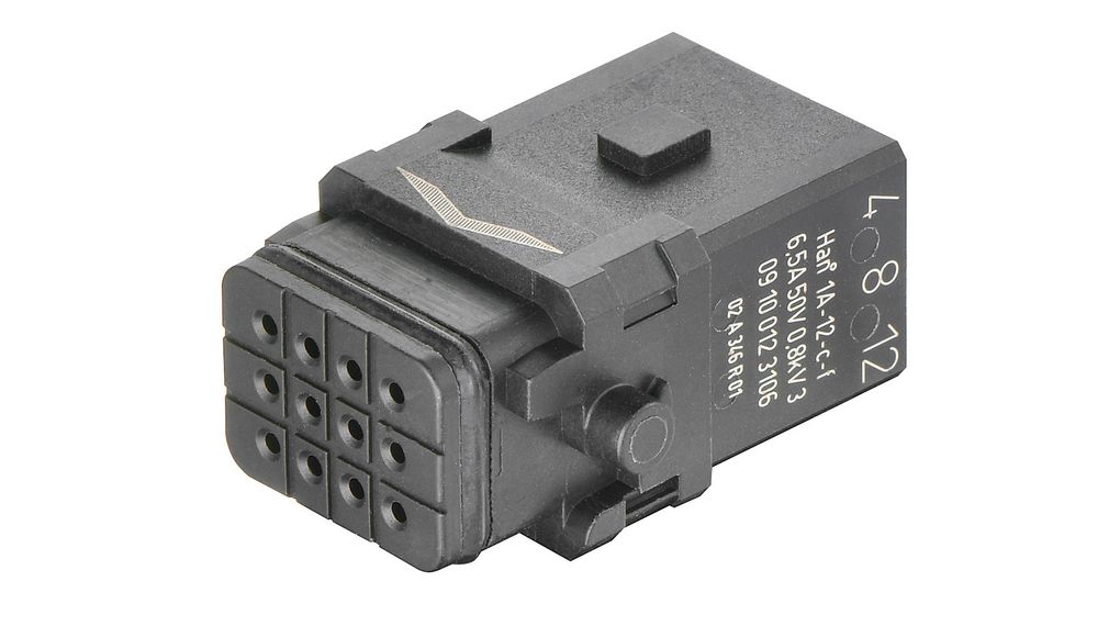 09100123106 | HARTING Insert Han, 12 Poles, Crimp, Socket | Distrelec ...