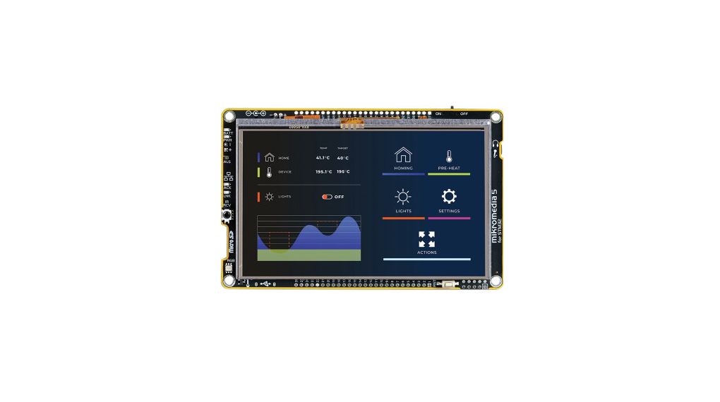 MIKROE-6164 | Mikroelektronika Mikromedia 5 Resistive Touchscreen Display and Evaluation Board ...