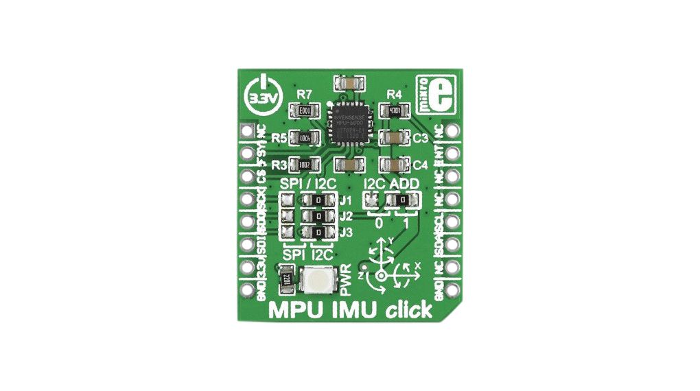 MIKROE-1577 | Mikroelektronika MPU IMU Click 6-Axis Motion Tracking Development Board 3.3V ...