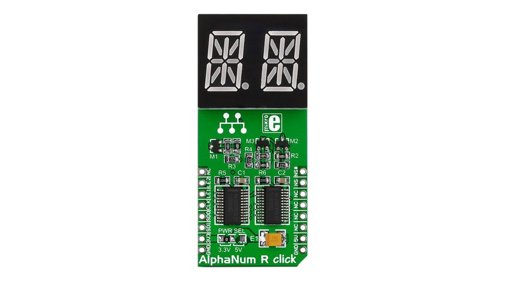 MIKROE-1864 | Mikroelektronika AlphaNum R Click 2-Digit 14-Segment ...