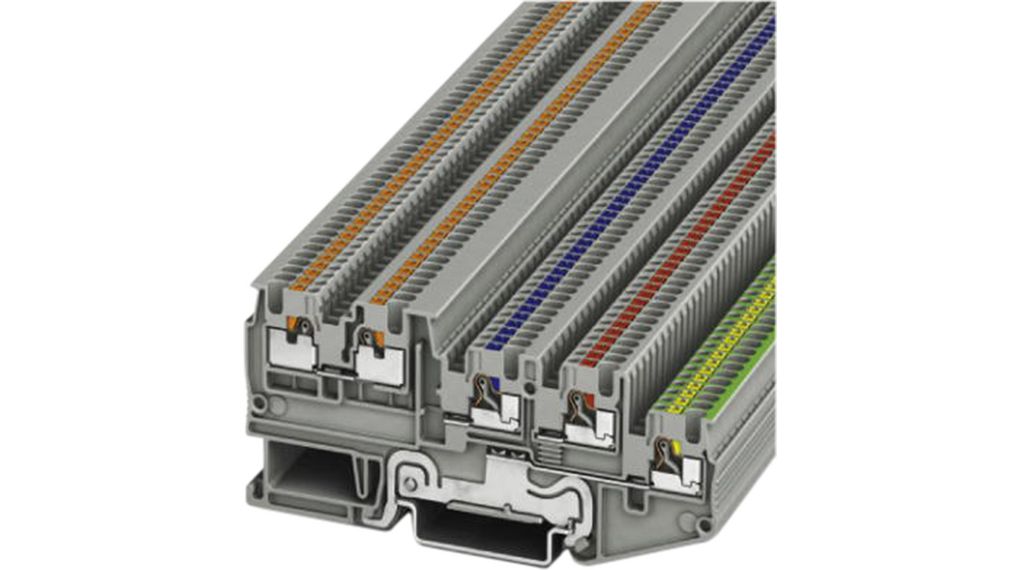 3244465 | Phoenix Contact Terminal Block, Push-In, 5 Poles, 250V, 13.5A ...
