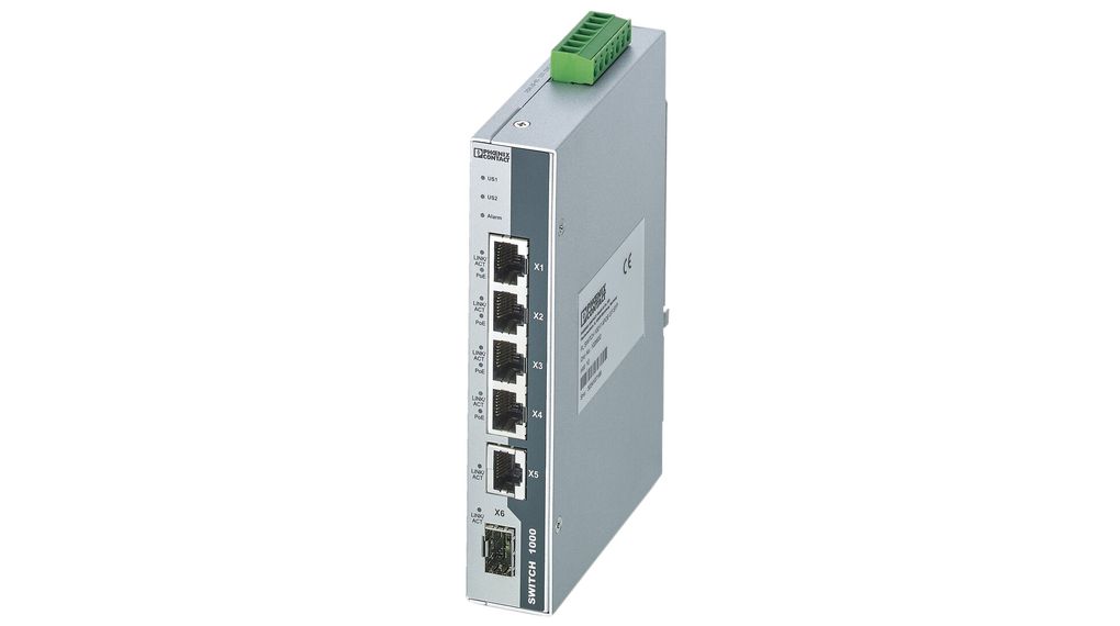 1026932 | Phoenix Contact PoE-Switch, Unmanaged, 1Gbps, 120W, RJ45 ...