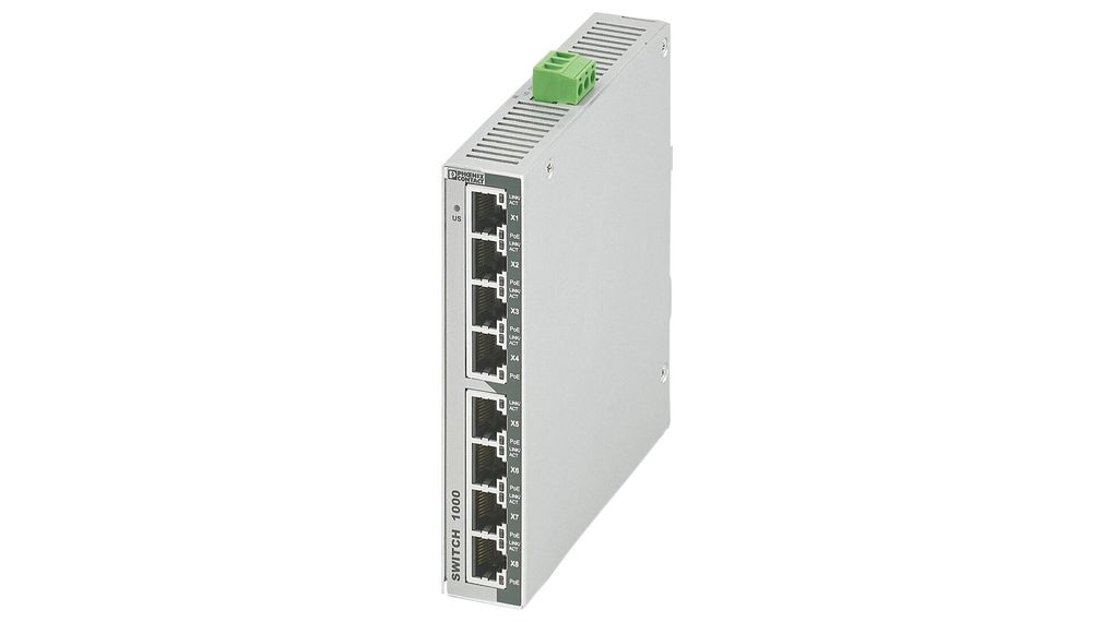 1102079 | Phoenix Contact PoE Switch, Unmanaged, 1Gbps, 120W, RJ45 ...