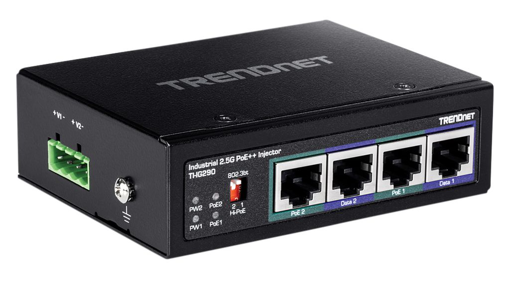 TI-IG290 | Trendnet PoE Injector, 2.5Gbps, 180W, RJ45 Ports 4, PoE ...