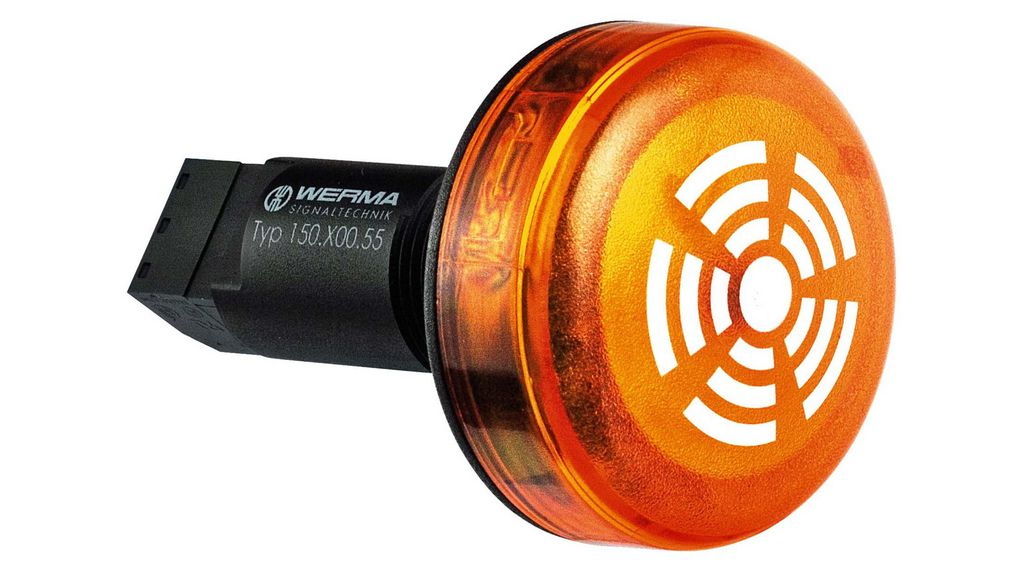 150.300.67 | Werma LED Buzzer 150 Yellow Continuous 115VAC 80dBA IP65 ...