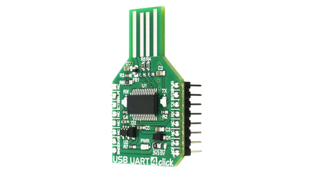 MIKROE-2810 | Mikroelektronika USB UART 4 Click USB to UART Interface Converter Module 5V ...