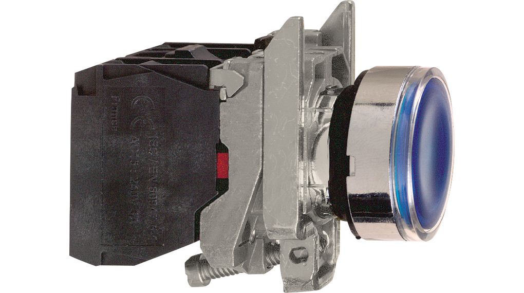 XB4BW36B5 | Schneider Electric Illuminated Pushbutton, Harmony XB4, Plastic, Blue, Flush Mount ...