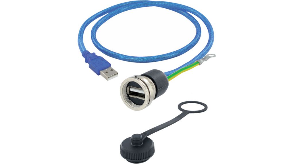1310 0004 04 Encitech Connectors Cable Usb A Socket Usb A Plug 2m Usb 20 Blue