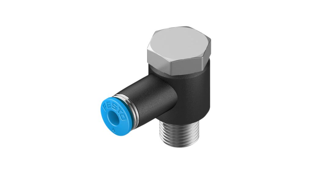 QSLV-1/8-4 | Festo L-Fitting, Compressed Air, Brass, 49.5mm, R1/8, Male ...